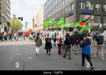 BERLIN - MAY 01, 2019: Traditional May Day demonstration of workers ...