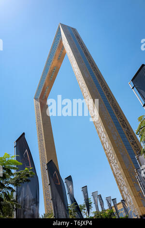 Glass bridge of The Dubai Frame building from below. Formerly know as ...