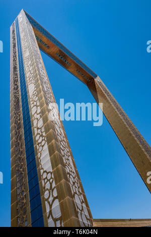 Glass bridge of The Dubai Frame building from below. Formerly know as ...