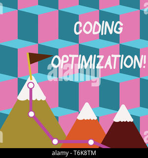 Writing note showing Coding Optimization. Business concept for method ...