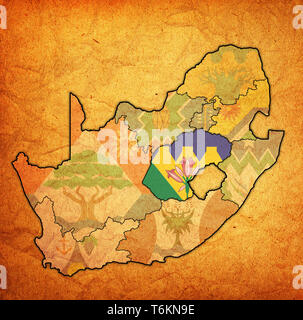 emblem of free state region on map with administrative divisions and ...