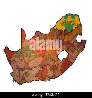 emblem of Limpopo region on map with administrative divisions and ...