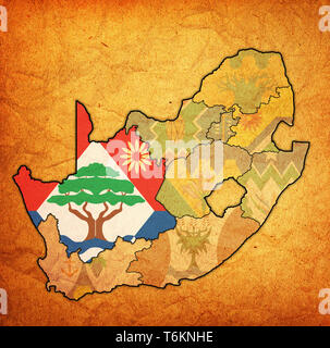 emblem of Northern cape region on map with administrative divisions and ...