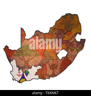 emblem of Western cape region on map with administrative divisions and ...