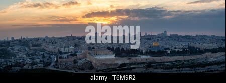 Jerusalem, Capital of Israel. Beautiful panoramic view of the Old City ...