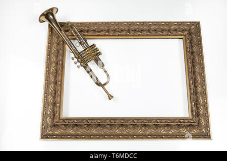 Trumpet And Frame Stock Photo - Alamy