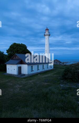 Kihnu island lighthouse in Estonia. Stand alone single white lighthouse ...
