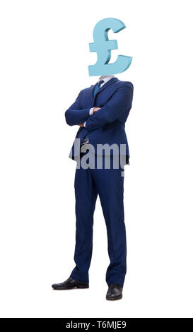 The businessman with british pound sign instead of head Stock Photo - Alamy