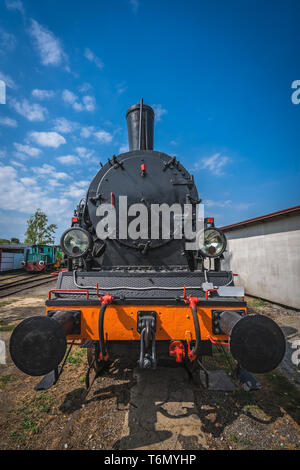 Old rusted diesel locomotive train on railway Stock Photo - Alamy