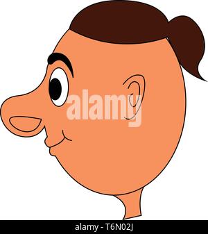 Caricature of man with big nose vector illustration on white background ...