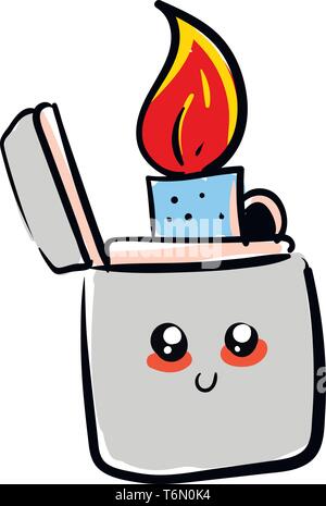 Grey smoking lighter, illustration, vector, on a white background Stock Vector Image & Art - Alamy