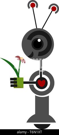 Vector illustration of a flower in cartoon style on a white background ...