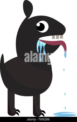 Cute Dog Clipart Illustration and Black and White. Funny Clip Art Dog ...
