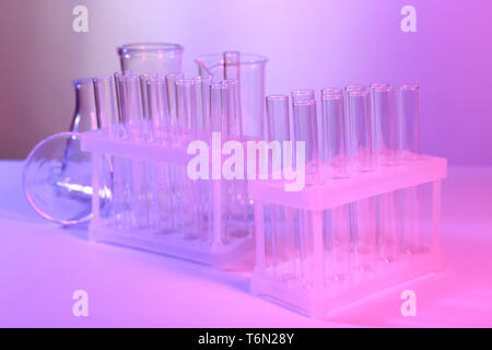 Empty biochemistry laboratory with nobody in it prepared for biological ...