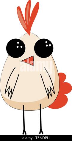 Cute little chick with a stick on a white background. Vector ...