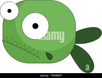 Green fish cartoon illustration Stock Vector Image & Art - Alamy