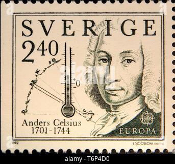 Portrait of Anders Celsius (1701-1744) a Swedish astronomer, physicist ...