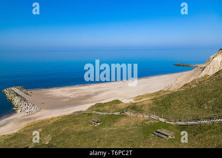Ferring, Denmark. 20th Apr, 2019. Panoramic view from the steep coast ...