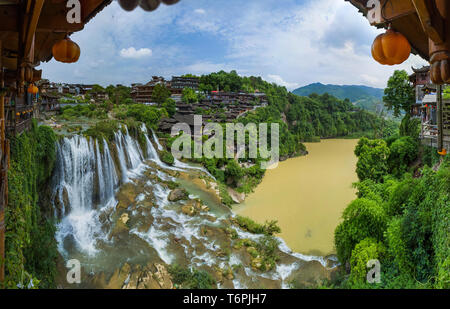 Furong ancient village and waterfall - Hunan China Stock Photo - Alamy