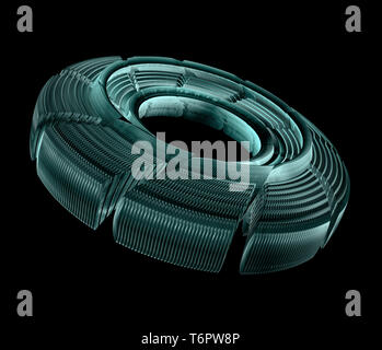 Slot machine, isolated on black background. Slot machine flying above ...