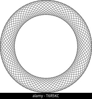 Spirograph element empty in center Abstract concentric symbol icon in circle round outline black ...