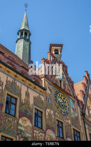Astronomical clock at the Town Hall, Ulm, Baden-Wuerttemberg, Germany ...