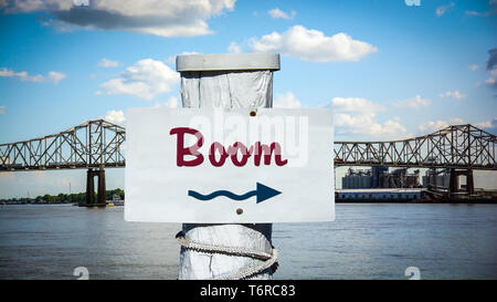 Street Sign the Direction Way to Boom Stock Photo - Alamy