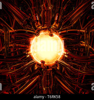 The alien pod / 3D illustration of science fiction scene showing ...