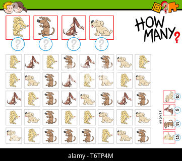 preschool counting task with dogs Stock Photo - Alamy