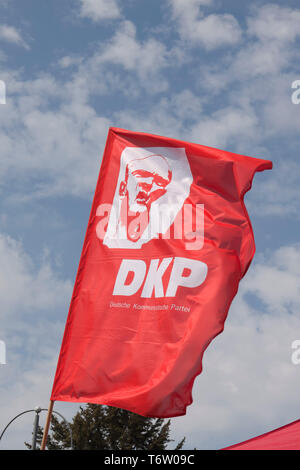 Flag of the DKP, Portrait of Ernst Thälmann, German Communist Party ...