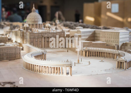 Miniature of Vatican City inside the Vatican Museum. The photo is ...