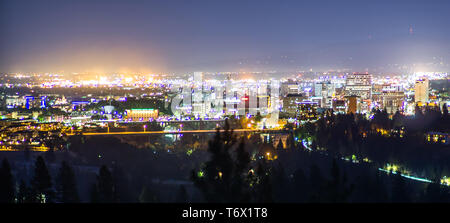 Panoramic View Spokane Washington Downtown City Skyline Sunrise Stock ...