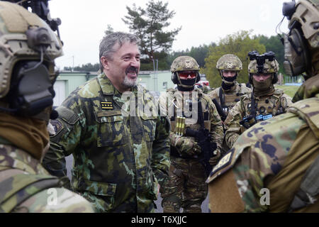Hamry, Czech Republic. 03rd May, 2019. The soldiers from the 601st ...