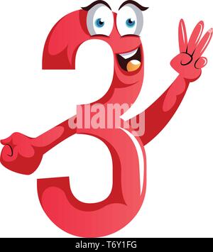 Cool cartoon monster with three eyes. Vector blue monster illustration ...