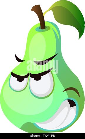 Angry face pear character cartoon Stock Vector Image & Art - Alamy