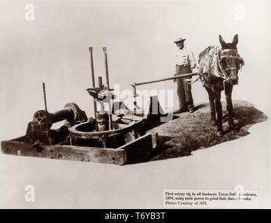 First Rotary Rig in Oil Business, 1894 Stock Photo - Alamy