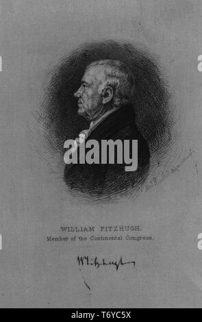 Engraved portrait of William Fitzhugh, member of the Continental ...