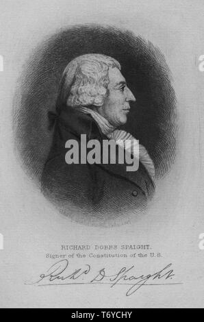 Engraved portrait of Richard Dobbs Spaight, member of the Continental ...