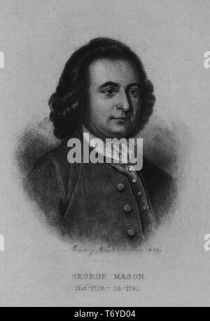 An engraving from a portrait of George Mason, he was an American ...
