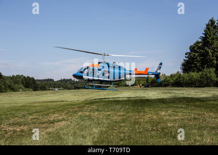 Helicopter at the start Stock Photo - Alamy