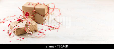 Valentines day concept with hearts and gift box Stock Photo - Alamy