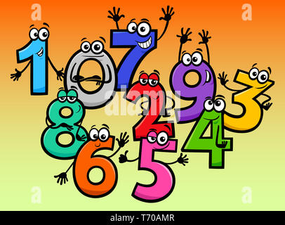 basic numbers cartoon characters set Stock Photo - Alamy