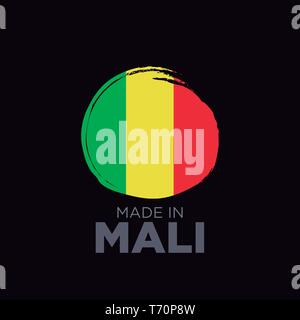 Mali emblem. Country round stamp with shape of Mali, isolines and round ...