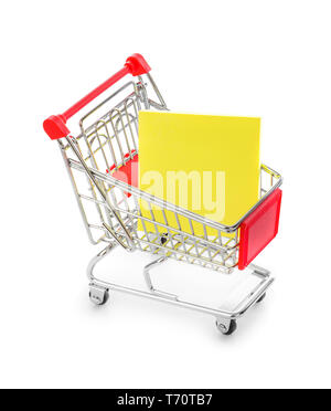 Note paper on shopping cart Stock Photo - Alamy