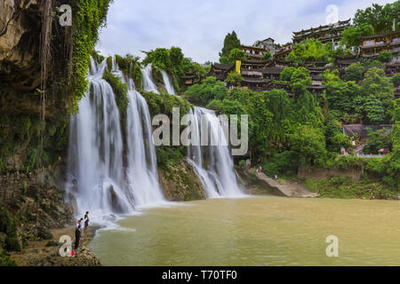 Furong ancient village and waterfall - Hunan China Stock Photo - Alamy