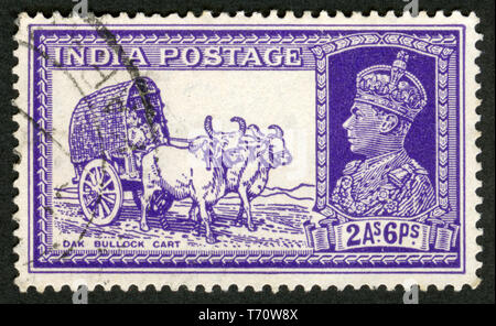 Dak bullock cart, postage stamp, India, 1937 Stock Photo - Alamy