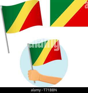 Congo flag in hand. Patriotic background. National flag of Congo vector ...