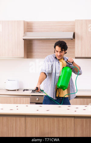 Professional contractor doing pest control at kitchen Stock Photo - Alamy