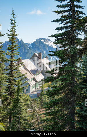 Paradise Inn Mount Rainier National Park at Sunset Washington USA Stock ...