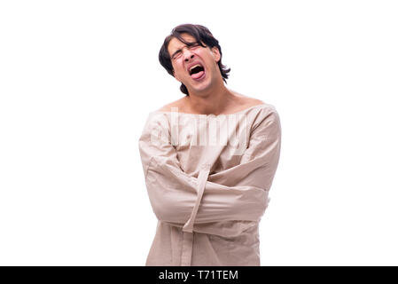 Young mad man isolated on white Stock Photo - Alamy